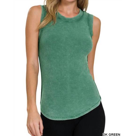 Zenana Outfitters | Tops | New Zenana Mineral Washed Rage Tank In Dark ...